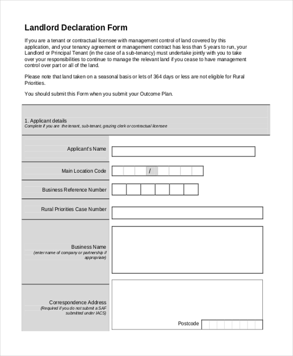 FREE 18+ Sample Landlord Forms in PDF | MS Word