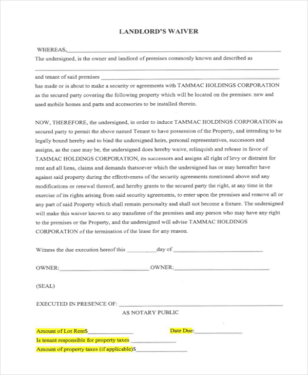 FREE 18+ Sample Landlord Forms in PDF | MS Word
