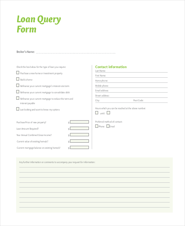 FREE 12+ Sample Query Forms in PDF | MS Word