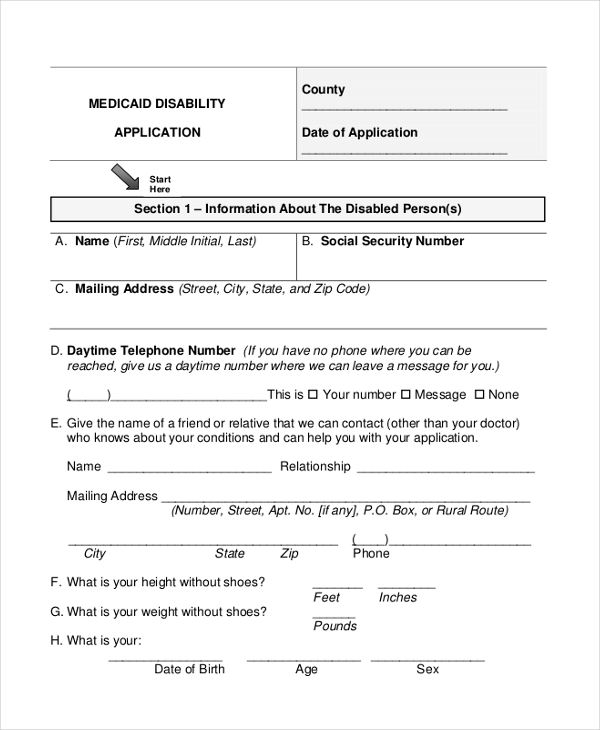 FREE 11+ Sample Disability Forms in PDF | MS Word