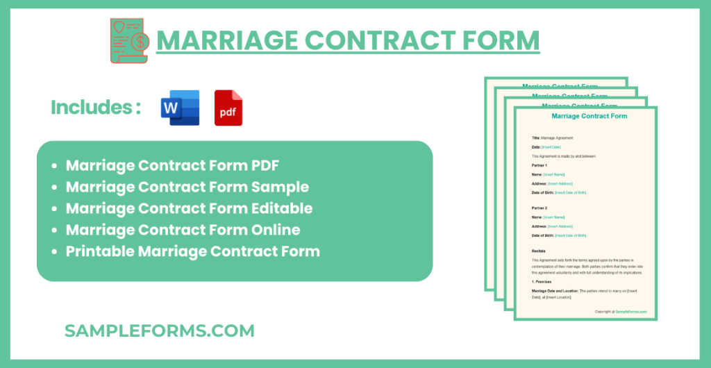 FREE 12+ Marriage Contract Form Samples, PDF, MS Word, Google Docs