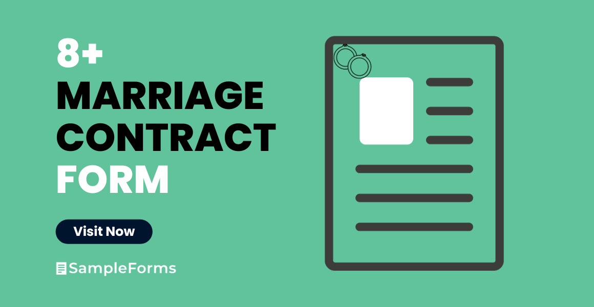 FREE 8+ Marriage Contract Form Samples in PDF | MS Word