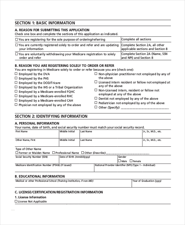 FREE 10+ Sample Medicare Forms in PDF | MS Word