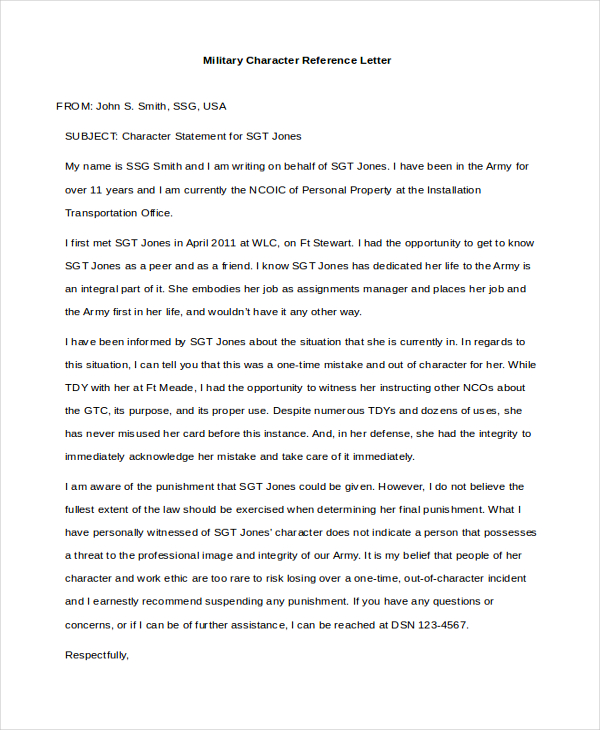 FREE 10+ Character Reference Letter Samples, PDF, MS Word, Google Docs