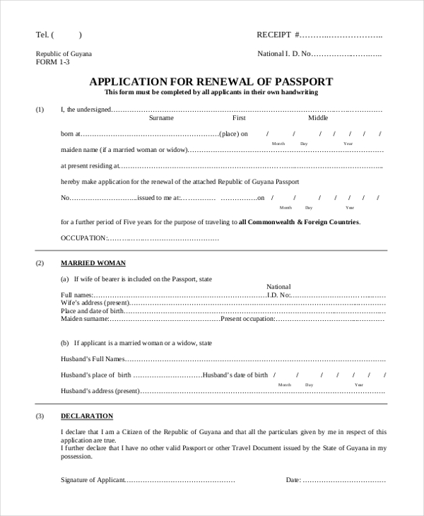 FREE 13+ Passport Application Form Samples, PDF, MS Word, Google Docs ...