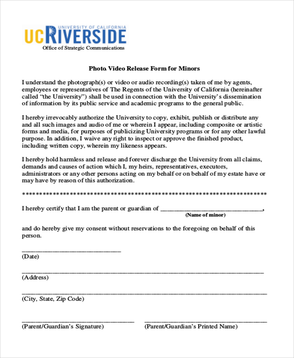 FREE 11+ Sample Video Release Forms in PDF | MS Word
