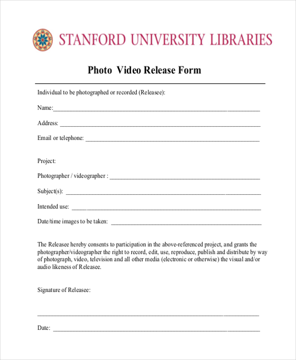 FREE 11+ Sample Video Release Forms in PDF | MS Word