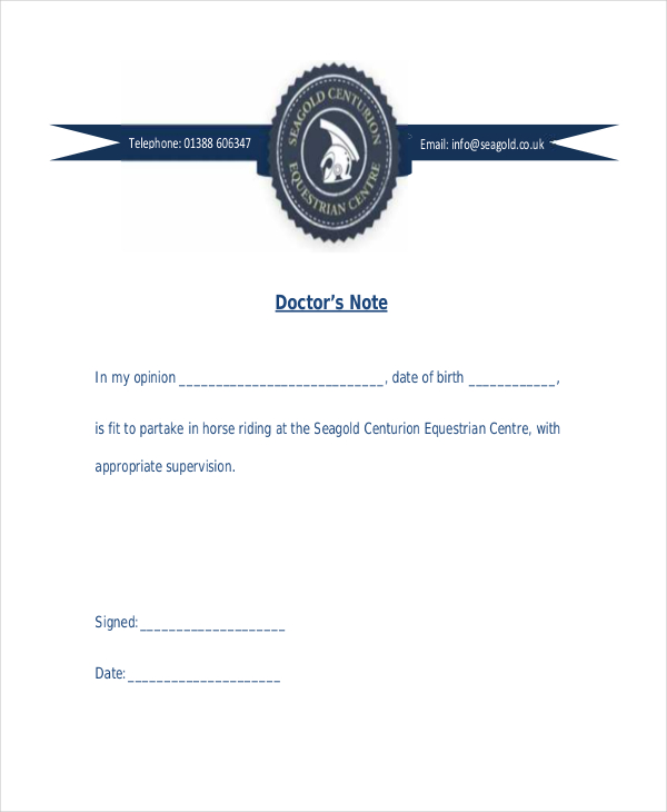 FREE 11+ Doctor Note Samples, PDF, MS Word, Google Docs