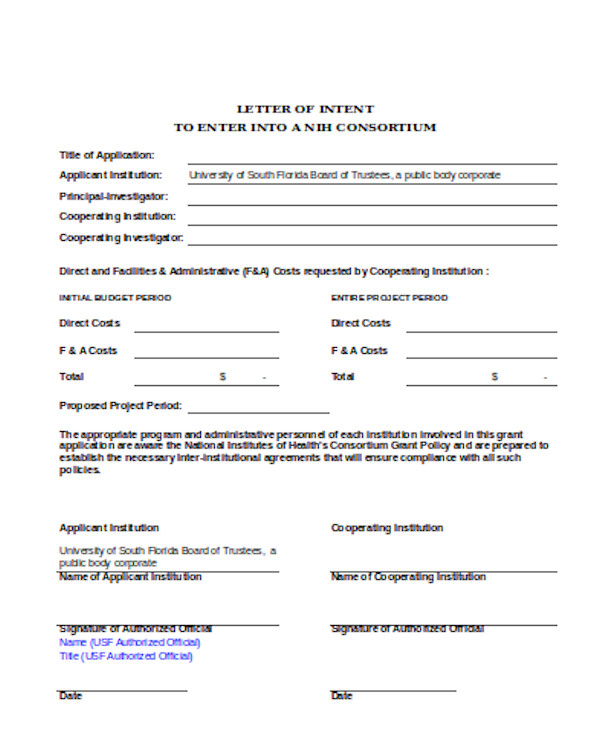FREE 11+ Letter of Intent Samples in MS Word | PDF | Excel