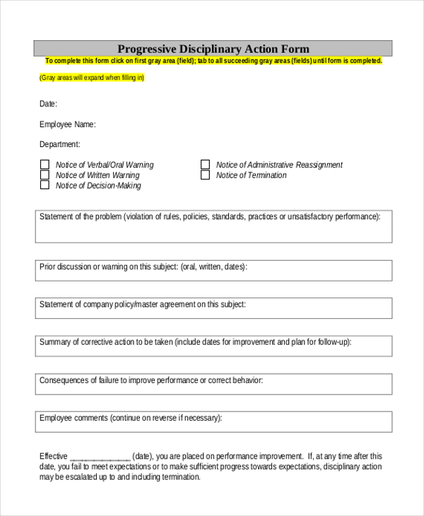 FREE 10+ Sample Disciplinary Action Forms in PDF | MS Word