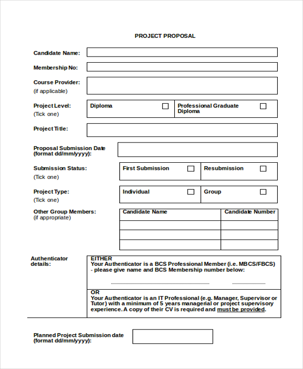 FREE 15+ Project Proposal Form Samples, PDF, MS Word, Google Docs, Excel