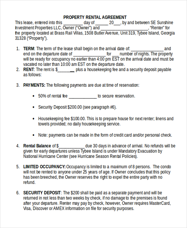 FREE 11+ Sample Rental Lease Forms in PDF | MS Word | Excel
