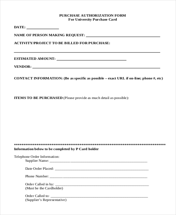 Free 9 Purchase Form Samples In Pdf Ms Word Excel