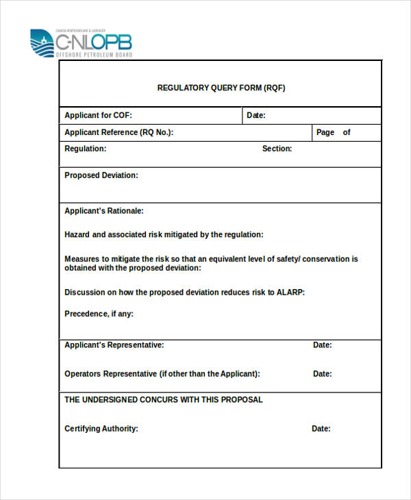 FREE 12 Sample Query Forms In PDF MS Word