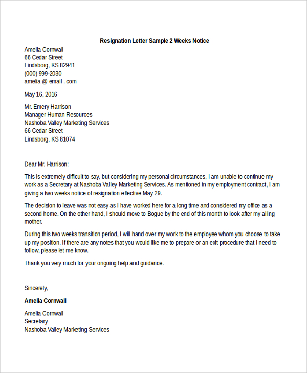 FREE 10+ Resignation Letter Samples, PDF, MS Word, Google Docs