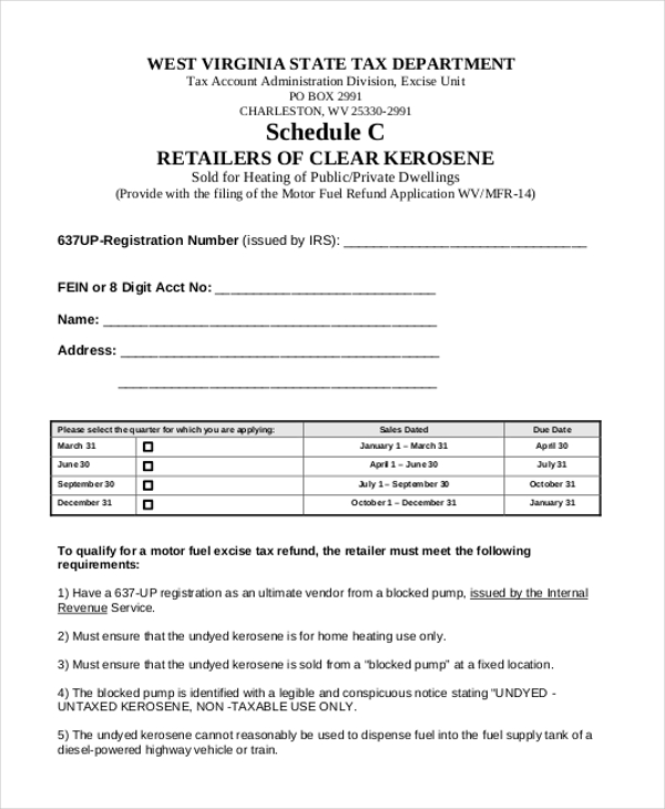 FREE 9+ Sample Schedule C Forms in PDF | MS Word