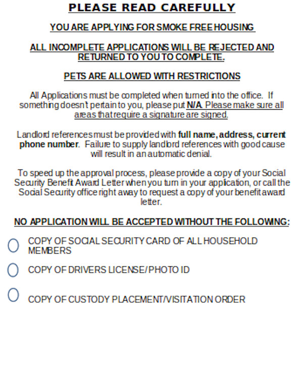 FREE 13+ Apartment Application Form Samples, PDF, MS Word, Google Docs
