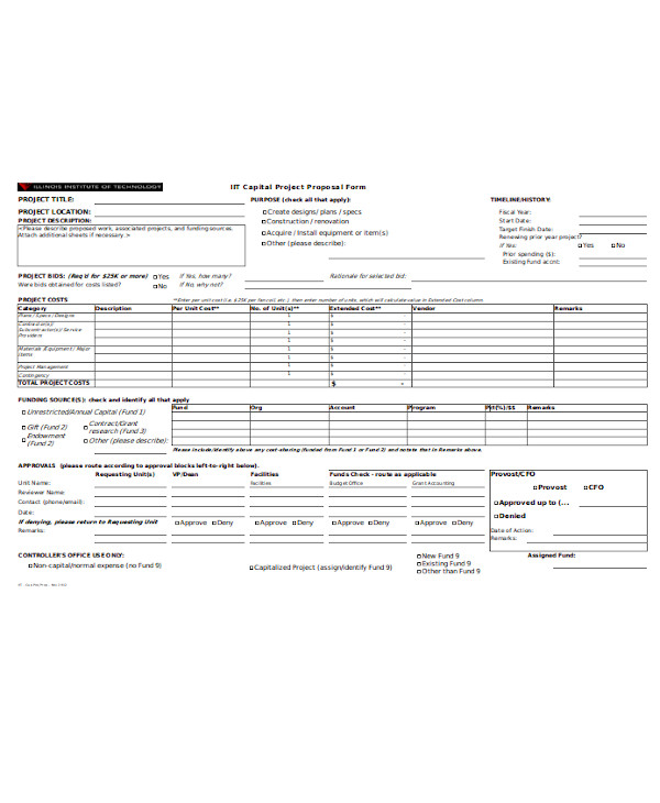 FREE 15+ Project Proposal Form Samples, PDF, MS Word, Google Docs, Excel