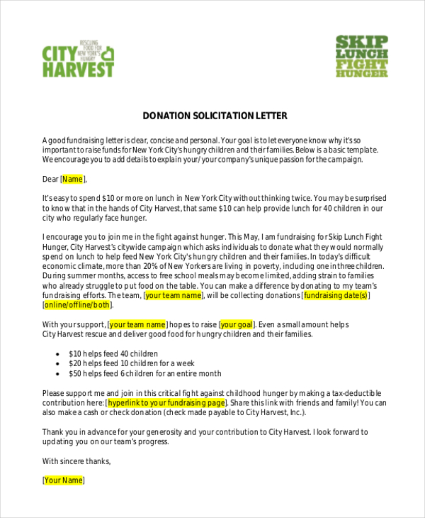 FREE 12+ Donation Letter Samples, PDF, MS Word, Google Docs