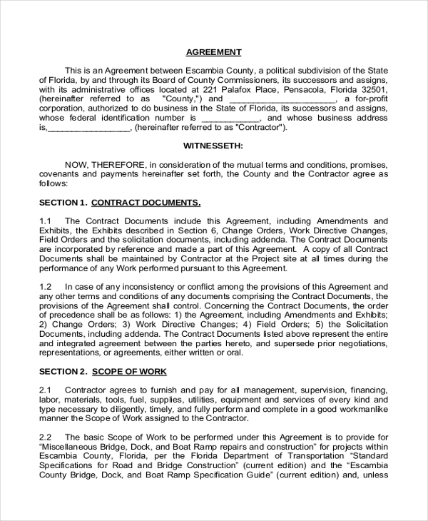 FREE 14+ Construction Contract Samples, PDF, MS Word, Google Docs, Excel