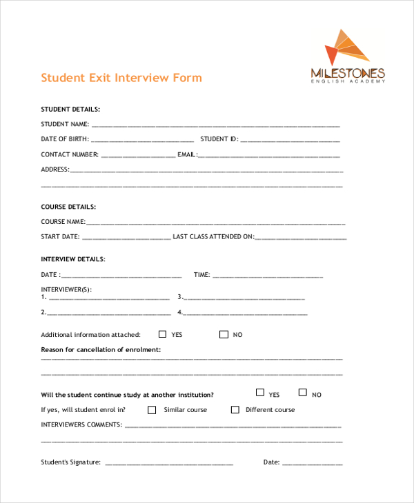 FREE 13+ Exit Interview Form Samples, PDF, MS Word, Google Docs