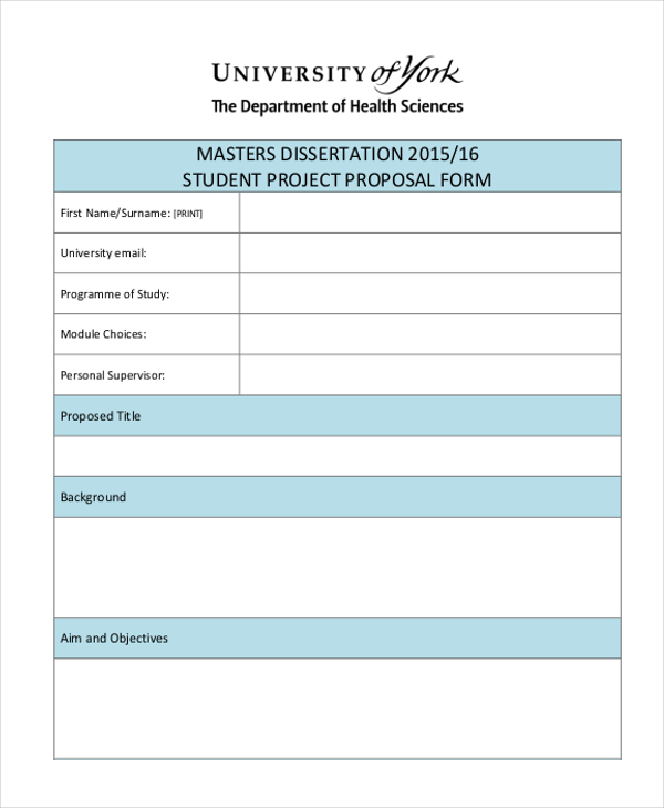 FREE 15+ Project Proposal Form Samples, PDF, MS Word, Google Docs, Excel