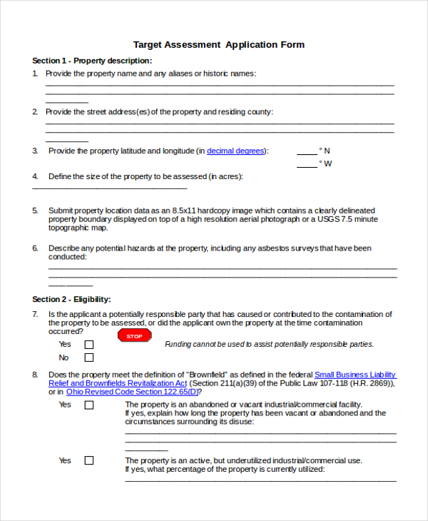 FREE 9+ Sample Target Application Forms in PDF | MS Word