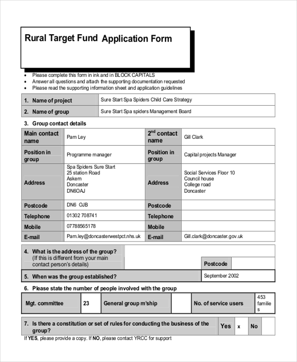 FREE 9+ Sample Target Application Forms in PDF | MS Word
