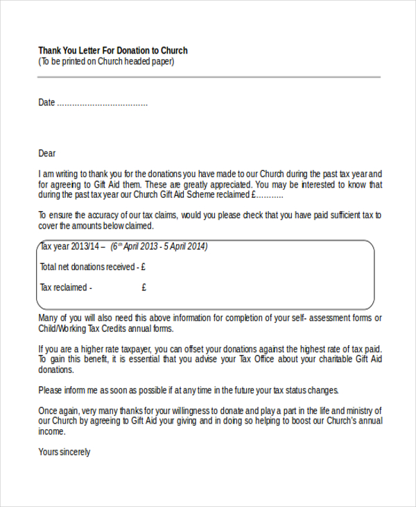 FREE 12+ Donation Letter Samples, PDF, MS Word, Google Docs