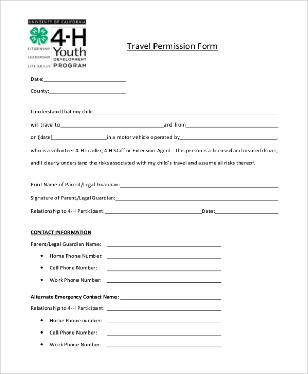 FREE 21+ Sample Travel Forms in PDF | MS Word | Excel