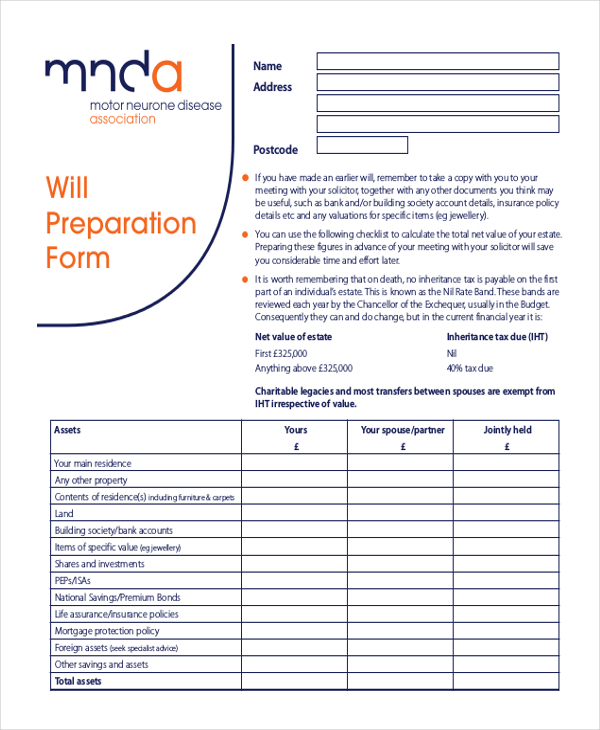FREE 13+ Will Form Samples, PDF, MS Word, Google Docs