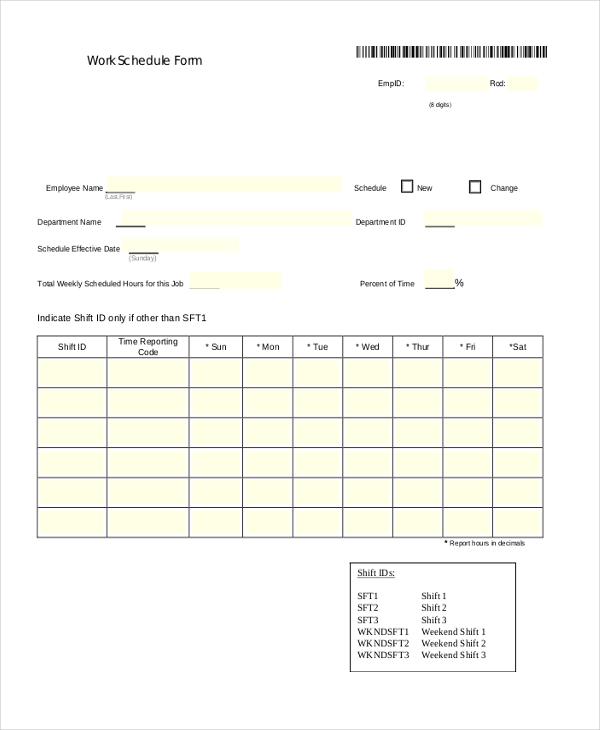 FREE 17+ Sample Schedule Forms in PDF | MS Word | Excel
