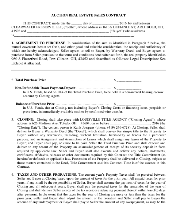 FREE 8+ Sample Real Estate Sales Contract Forms in PDF | MS Word