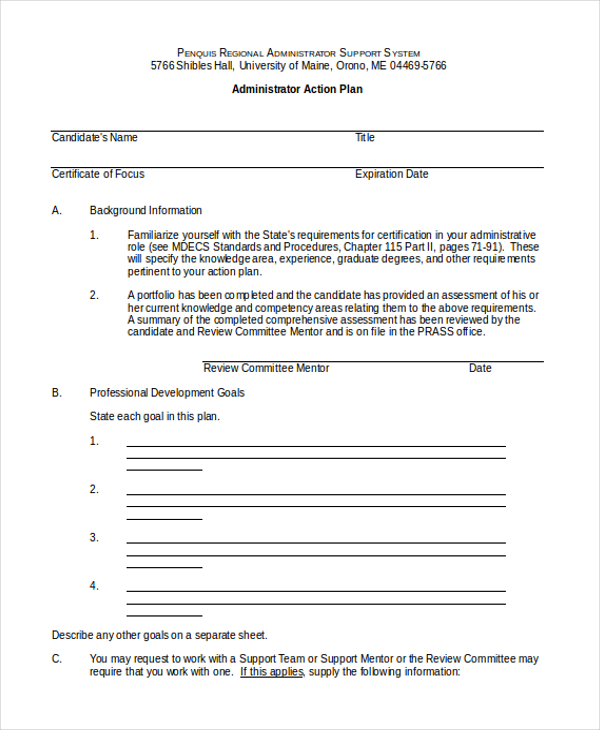 FREE 14+ Action Plan Form Samples, PDF, MS Word, Google Docs, Excel