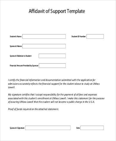 FREE 11+ Affidavit of Support Form Samples, PDF, MS Word, Google Docs