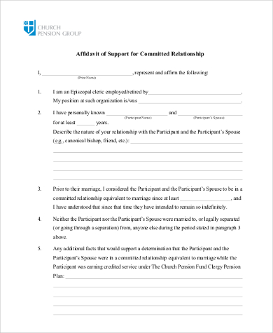FREE 11+ Affidavit of Support Form Samples, PDF, MS Word, Google Docs