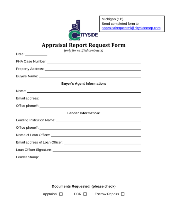FREE 9+ Sample Appraisal Request Forms in PDF | MS Word