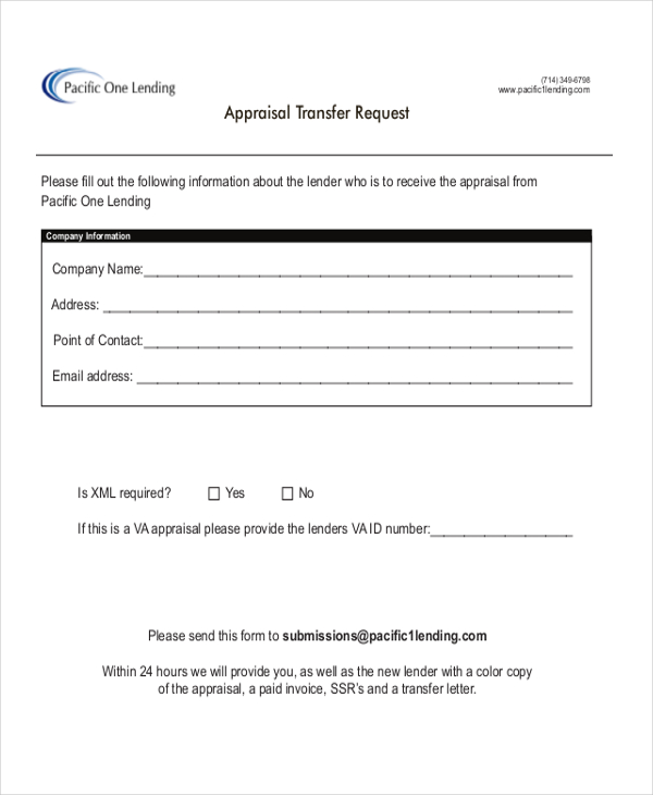 FREE 11+ Sample Appraisal Request Forms in PDF | MS Word