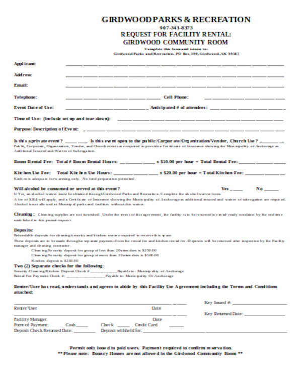 FREE 10+ Sample Room Rental Forms in PDF | MS Word