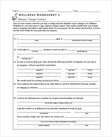 FREE 8+Sample Behavior Contracts in MS Word | PDF