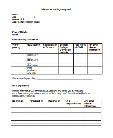 FREE 8+ Sample Proposal Forms in PDF | MS Word | Excel