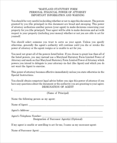 FREE 7+ Sample Financial Power of Attorney Forms in PDF | MS Word