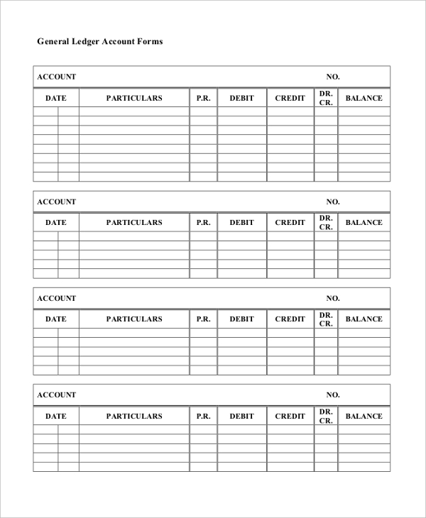 FREE 5 Sample Ledger Account Forms In PDF