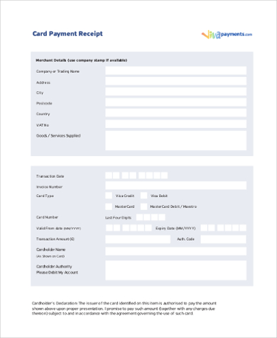 FREE 8+ Sample Payment Receipt Forms in PDF | MS Word | MS Excel