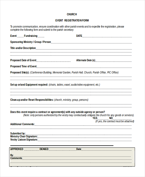 FREE 11+ Sample Event Registration Forms in PDF | MS Word | Excel