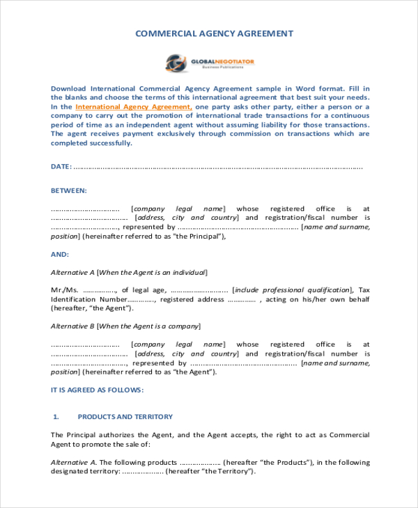 FREE 13+ Commercial Agreement Form Samples, PDF, MS Word, Google Docs