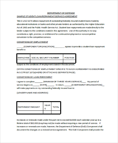 FREE 8+ Sample Loan Contract Forms in PDF | MS Word