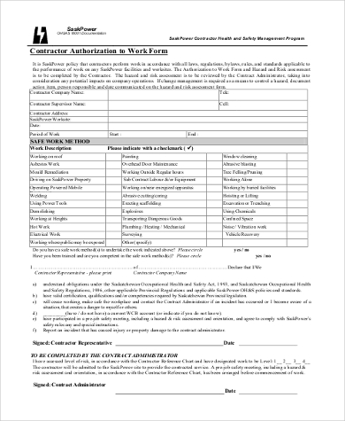 FREE 9+ Sample Work Authorization Forms in PDF | Excel