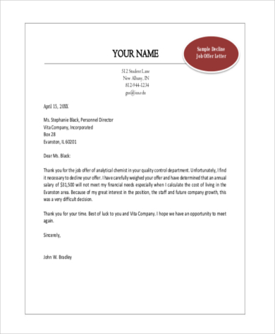 FREE 12+ Job Offer Letter Samples, PDF, MS Word, Google Docs