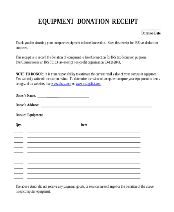 FREE 8+ Sample Donation Receipt Forms in PDF | Excel